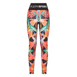 Plein Sport Damen Leggings "Leggings", schwarz, Gr. XS, Obermaterial: 90% Polyester, 10% Elasthan, Hosen