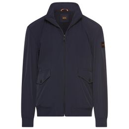 BOSS Orange Herren Allwetterjacke "Ohice", blau, Gr. 46, unifarben, Web, Obermaterial: 88% Polyamid, 12% Elasthan, Jacken, wasserabweisend Kapuze
