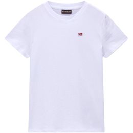 Napapijri Jungen T-Shirt "Salis", wei&szlig;, Gr. 10, Jersey, Obermaterial: 100% Baumwolle, Shirts, basic, Rundhals, regular fit