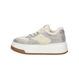 Steve Madden Damen Plateausneaker "Steve Madden Sneaker Lederimitat/Textil", Gr. 37, beige, Lederimitat, Textil, Schuhe