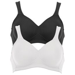 Anita Damen Bügelloser BH "BH ohne Bügel Twin", Gr. 90, schwarz-weiß, Obermaterial: 70% Polyamid PA. 30% Elasthan EL., BHs