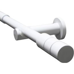 Gardinenstange Gardinia, &Oslash;:19mm, wei&szlig;, Aluminium, Gardinenstangen, "Set Metall", 1-Lauf