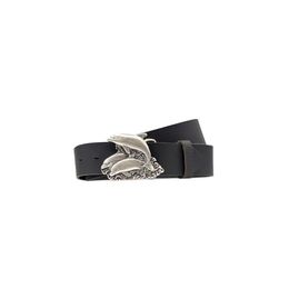 Damen Lederg&uuml;rtel, schwarz, Gr. 85, RETTUNGSRING G&Uuml;RTEL, B&uuml;ffelleder, G&uuml;rtel