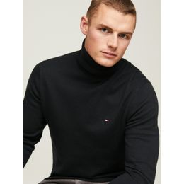 Tommy Hilfiger Herren Rollkragenpullover "PIMA ORG CTN CASHMERE ROLL NECK", schwarz, Gr. XL, Obermaterial: 92% Baumwolle, 8% Kaschmir, Pullover