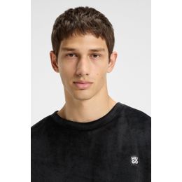 HUGO UNDERWEAR Herren Sweatshirt, Gr. Lschwarz, Samt, Obermaterial: 95% Polyester, 5% Elasthan, unifarben, Sweatshirts, Rundhalsausschnitt, relaxed