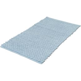 Badematte Kleine Wolke, H:10mm, blau, Baumwolle, Polyester, Badematten, "Willow", Badteppich, gewebt, Uni Farben, quadratisch oder rechteckig