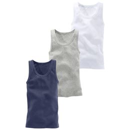 H.I.S. H.I.S Jungen Tanktop, Gr. 122, blau, Feinripp, Obermaterial: 100% Baumwolle. Melange in der Packung: 90% Baumwolle, 10% Viskose, meliert, unifarben,