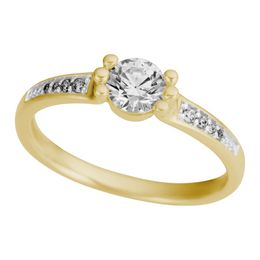 Firetti Damen Fingerring "Schmuck Geschenk Gold 375 Damenring Goldring Fantasie", 16, Gelbgold 375, 2,1mmgelbgoldfarben, wei&szlig;goldfarben,