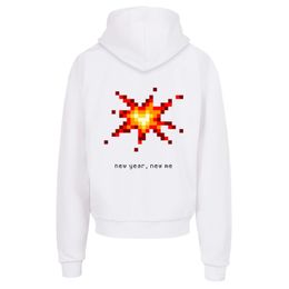 F4NT4STIC Herren Kapuzenpullover "SIlvester Party Happy People Only", wei&szlig;, Gr. L, Obermaterial: 100% Baumwolle, Pullover, Print