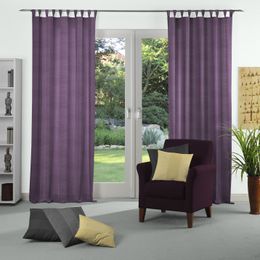 Vorhang WIRTH, B:132cm H:175cm, lila, Jacquard, Polyacryl, Polyester, Wohnzimmer, Gardinen, "Niederau"
