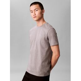 Herren T-Shirt "CLASSIC MONOGRAM"med grau htr, Gr. S, Calvin Klein Jeans, meliert, Single Jersey, Obermaterial: 100% Baumwolle, Shirts, regular fit,