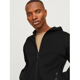 Jack & Jones JACK & JONES Damen Sweatjacke "JCOFUSION SWEAT ZIP HOOD NOOS", schwarz, Gr. L, unifarben, angeraute Sweatware, Obermaterial: 58% Polyester, 42%