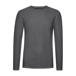 INDICODE Herren Strickfleece-Pullover "Strickpullover IDKarpo", grau, Gr. M, Obermaterial: 100% Baumwolle CO., Pullover