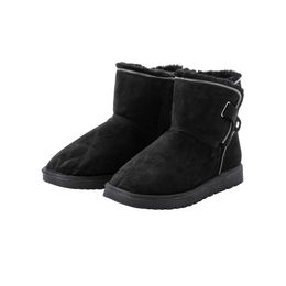 sheego Damen Stiefelette, Gr. 37, schwarz, Polyester, Schuhe