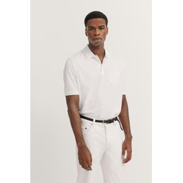 Bugatti Herren Poloshirt, wei&szlig;, Gr. XXL, unifarben, 50% Baumwolle, 50% Polyester, Shirts, mit Brusttasche