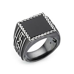 HECHTER PARIS Herren Fingerring "Schmuck Geschenk Silber 925 Herrenring Farbstein Edelstein", 62, Silber 925 (Sterlingsilber), 7mm, silber, Silber