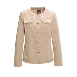 GOLDNER Damen Kurzjacke "Jacke", beige, Gr. 40, Obermaterial: 60% Baumwolle CO. 24% Polyester PES. 13% Viskose CV. 3% Elasthan EL., Jacken