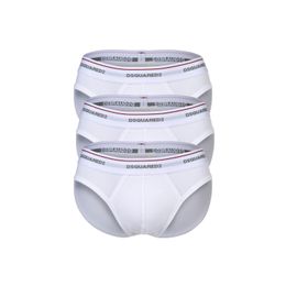 Dsquared2 Herren Slip "Slip 3-PACK BRIEF 3er Pack", Gr. S, wei&szlig;, Obermaterial: 94% Baumwolle CO. 6% Elasthan EL., Unterhosen