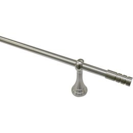 Gardinenstange Gardinia, L:160cm &Oslash;:19mm, silber, Metall, Gardinenstangen, "Set Metall", 1-Lauf