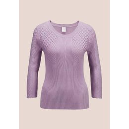 Madeleine Mode MADELEINE Damen Longpullover "Pullover Rippstrickpullover", lila, Gr. 44, Obermaterial: 72% Viskose CV. 28% Polyester PES., Pullover