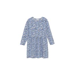 Minymo M&auml;dchen Sommerkleid "Sommerkleid MIDress LS AOP", blau, Gr. 140, Obermaterial: 48% Modal CMD. 48% Baumwolle CO. 4% Elasthan EL., Kleider