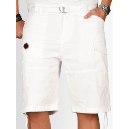 Herren Cargoshorts "ASLeon", weiß, Gr. 29, Alessandro Salvarini, 98% Baumwolle, 2% Elasthan, Hosen, inklusive passendem Gürtel