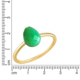 JAMELLI Damen Fingerring "Silber 925 vergoldet mit echtem Chrysopras 8x6mm", 056 (17,8), 1,44, Silber 925 (Sterlingsilber), gelb, Silber 925