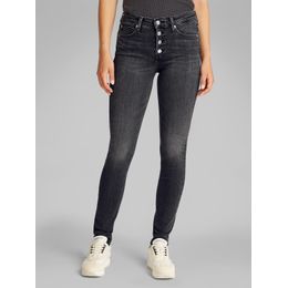 Damen Skinny-fit-Jeans "MID RISE SKINNY", schwarz, Gr. 25, Calvin Klein Jeans, unifarben, Denim/Jeans, Obermaterial: 92% Baumwolle, 6%