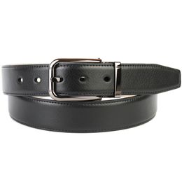 Anthoni Crown Herren Lederg&uuml;rtel, schwarz, Gr. 110, unifarben, Leder, G&uuml;rtel, mit gl&auml;nzender Dornschlie&szlig;e und Ton in Ton Ziernaht