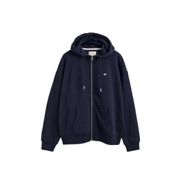 Gant Damen Sweatshirt "Sweatjacke SHIELD ZIP HOODIE", blau, Gr. S, Obermaterial: 87% Baumwolle CO. 13% Polyester PES., Sweatshirts