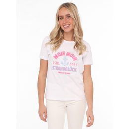 Zwillingsherz Damen T-Shirt ""Moin Moin"", wei&szlig;, Gr. LXL, Web, Obermaterial: 92% Baumwolle, 8% Elasthan, Shirts, Kurzarm, Rundhalsausschnitt,