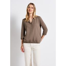 Tunikashirt Street One, Damen, Gr. 34, silk braun, Web, 100% Baumwolle, unifarben, normal normal, Rundhals, elastischer Bund, Shirts, aus reiner Baumwolle