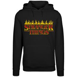 F4NT4STIC Herren Kapuzenpullover "Stranger Things Fire Logo Men Netflix TV Series", schwarz, Gr. L, Obermaterial: 65% Baumwolle, 35% Polyester,