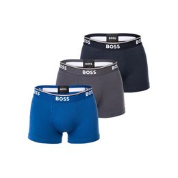 BOSS Herren Boxershorts "Boxershort Trunk 3P Power 3er Pack", Gr. XL, blau, Obermaterial: 95% Baumwolle CO. 5% Elasthan EL., Unterhosen