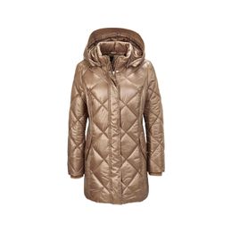 GOLDNER Damen Steppjacke "Kurzgröße Longsteppjacke mit hübschem Innenfutter", braun, Gr. 20, Obermaterial: 100% Polyester PES., Jacken