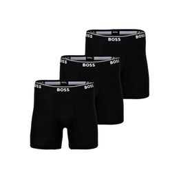 BOSS Herren Boxershorts "Boxershort Power Boxer Brief Long 3er Pack", Gr. S, schwarz, Obermaterial: 95% Baumwolle CO. 5% Elasthan EL., Unterhosen