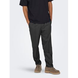 Only & Sons ONLY & SONS Herren Chinohose "ONSMIRO TAILORED TAPERED 0346 PANT FRML", grau, Gr. L, unifarben, Web, Obermaterial: 63% Polyester, 33% Viskose, 4%