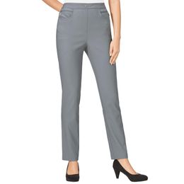 Classic Basics Damen Stretch-Hose, grau, Gr. 22, unifarben, 72% Viskose, 25% Polyamid, 3% Elasthan, Hosen