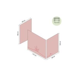Hoppekids Vorhang Mittelhochbett 70x160 Princess rosa/pink Ma&szlig;e (cm): B: 300 H: 108 Betten > Zubeh&ouml;r f&uuml;r Betten &raquo; DeinBett