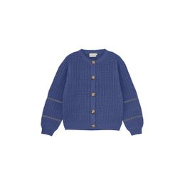 Minymo M&auml;dchen Strickjacke "Strickjacke MICardigan Knit", blau, Gr. 116, Obermaterial: 97% Baumwolle CO. 3% metallisierte Fasern MTF., Strickjacken