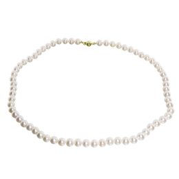 OSTSEE-SCHMUCK Damen Perlenkette "OSTSEE-SCHMUCK Kette Ingrid 6 Kette Ingrid 6", 45cm, Gelbgold 585, L: 42, wei&szlig;, Gelbgold 585, Halsketten