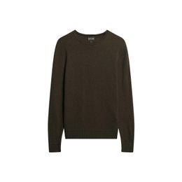 Superdry Herren Sweatshirt "Strickpullover ESSENTIAL SLIM FIT CREW JUMPER", gr&uuml;n, Gr. XL, Obermaterial: 35% Wolle mw. 35% Nylon NY. 30% Baumwolle