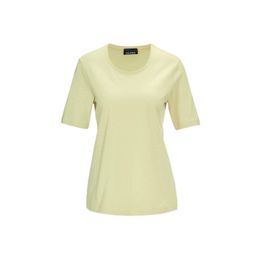 GOLDNER Damen Langarm-Poloshirt "Basic T-Shirt aus reiner Baumwolle", gelb, Gr. 46, Obermaterial: 100% Baumwolle CO., Shirts