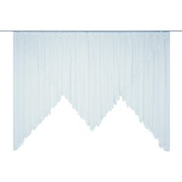Gardine WIRTH, B:300cm H:145cm, wei&szlig;, Sabl&eacute;, Polyester, Wohnzimmer, Gardinen, "Elena", veredelt mit echter Plauener Spitze Stickerei, gezackt