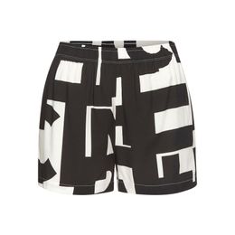 Damen Pyjamashorts, French Connection, Gr. 48schwarz, wei&szlig;, gemustert, Web, Obermaterial: 100% Viskose, gemustert, Hosen, in gewebter Hemdenqualit&auml;t