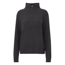 oxmo Damen Troyer "Troyer OXSaline", grau, Gr. XS, Obermaterial: 62% Polyacryl PAN. 28% Polyamid PA. 8% Wolle WO. 2% Elasthan EL., Pullover