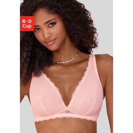 Vivance Damen Bralette-BH, Gr. 80, rosa, Spitze, Obermaterial: 92% Polyamid, 8% Elasthan, BHs, ohne B&uuml;gel im High-Apex-Design, sexy Dessous