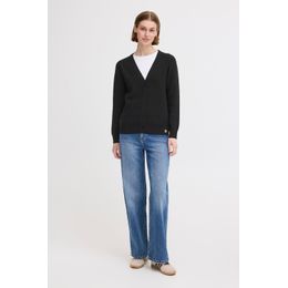 oxmo Damen Strickjacke "Strickjacke OXFiana", schwarz, Gr. M, Obermaterial: 70% Baumwolle CO recyc.. 30% Polyester Pol. recyc.., Strickjacken