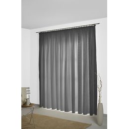 Vorhang WIRTH, B:135cm H:225cm, grau, Jacquard, Baumwolle, Wohnzimmer, Gardinen, "Neveres"