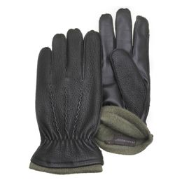 Pearlwood Herren Lederhandschuhe "Miles", schwarz, Gr. 9,5, unifarben, Schafsleder, Handschuhe, Touchscreen proofed - 10 Finger System
